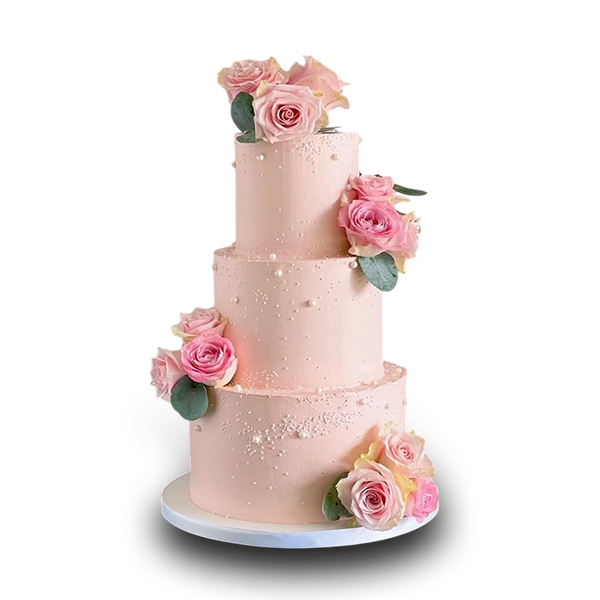 Elegant Pink Rose Cake - Holame Cakes